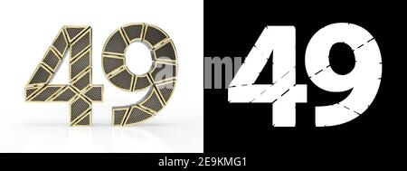 gold 49 number 3d illustration render Stock Photo - Alamy