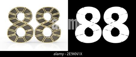 number 88 (number eighty-eight) perforated with small holes on the ...