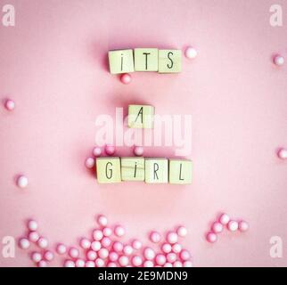 Word Girl written with wooden cubes Stock Photo - Alamy