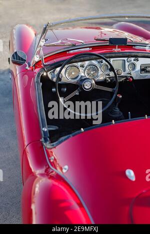 Red MGA interior detail Stock Photo - Alamy