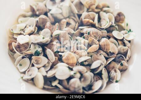 Closeup shot of a delicious mussels soup Stock Photo - Alamy