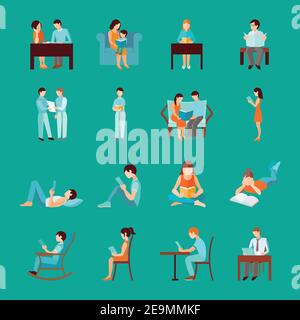 Standing pose of reading student. School male pupil, teenager learning ...