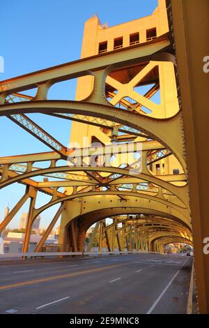 Tower Bridge - infrastructure in Sacramento, California, USA Stock ...