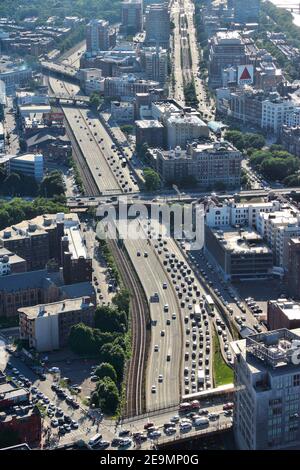 Boston highway traffic jam in 2001 Stock Photo - Alamy