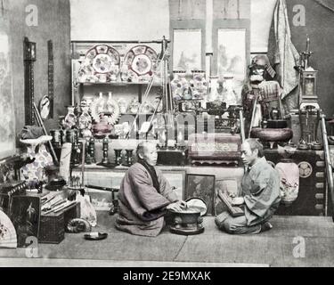 [ 1880s Japan - Japanese Curio Shop ] — Curio shop lay-out in a studio ...