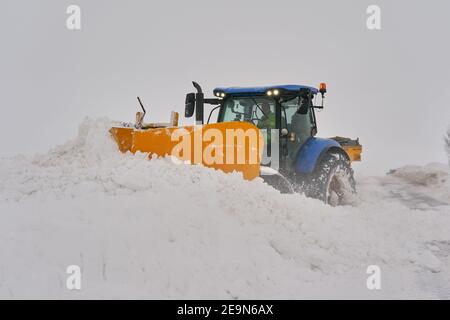 A920 Dufftown to Huntly, Aberdeenshire, Scotland, UK. 5 February 2021 ...