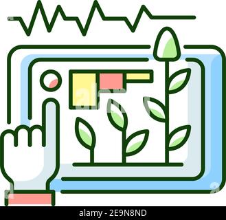 Yield monitoring isolated cartoon vector illustrations. Farmer ...
