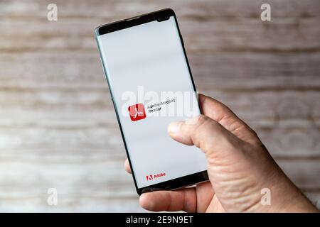 Adobe Acrobat Reader app on Google Play Store website displayed on a ...