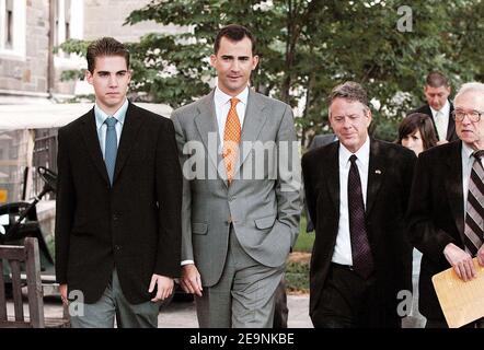 Prince Felipe de Borbon y Grecia of Spain walks on the Georgetown ...