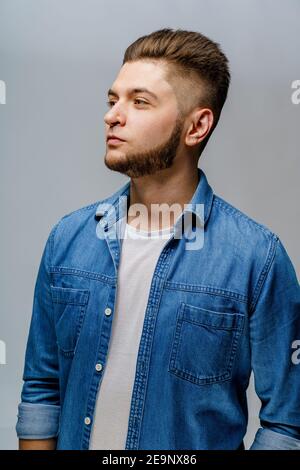 bearded business man emotions successful office Studio Stock Photo - Alamy