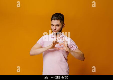 man with phone in hands psychology communication joy isolated ...