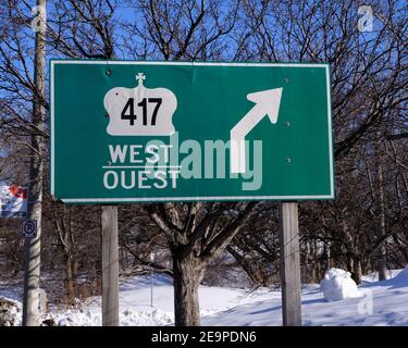 Ottawa Highway Sign Stock Photo - Alamy