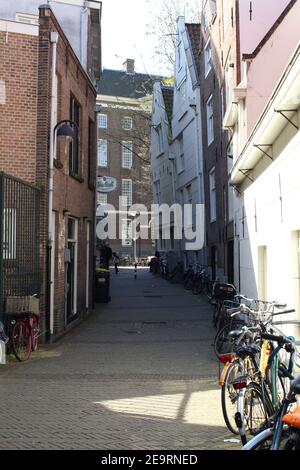 Amsterdam alley, Dutch city street, tourism in europe Stock Photo - Alamy