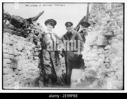 Mrs. Wynne in Western Trenches, Photograph shows Hilda Wynne of the ...