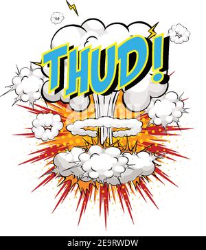 Word Thud on comic cloud explosion background illustration Stock Vector ...