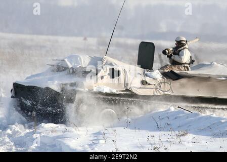 Man-portable surface-to-air missile 9K38 Igla (SA-18 Grouse) fired by ...
