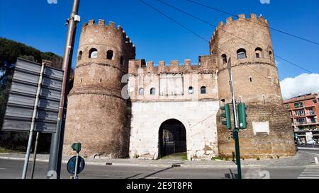 Ancient majestic and well preserved Porta San Paolo gate one of the ...