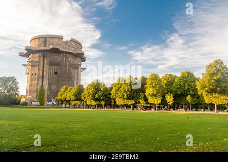 A WW2 Flak tower (the Flakturm VII L-tower) built by the Luftwaffe in ...