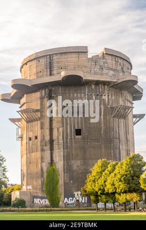A WW2 Flak tower (the Flakturm VII G-tower) built by the Luftwaffe in ...