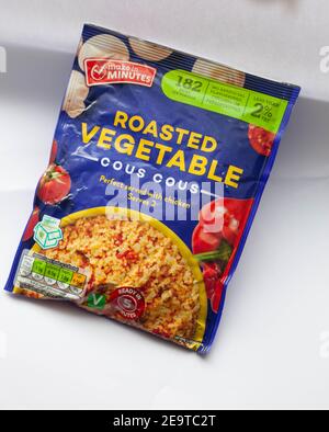 packet of cous cous white background food studio staple; essex; england ...