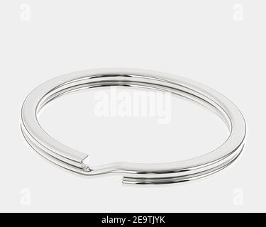 Key silver metallic chrome round web icon on white background with ...