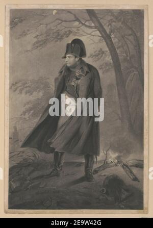 Napoleon standing, coat, hands behind his back, near a campfire Stock ...