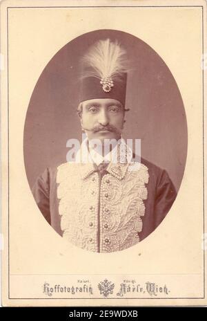 Portrait of Nasser al-Din Shah Qajar (1831-1896), Shahanshah of Persia ...