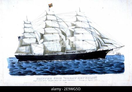 The 'Great Republic,' a historic clipper ship, with specifications ...