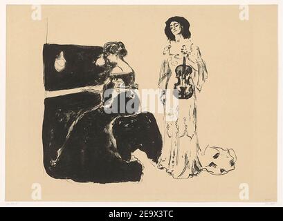 The lithograph 'Violin Concert' by Edvard Munch, created in 1903 ...