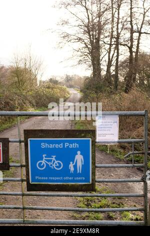 February 2021 - Signs at RSPB Ham Wall nature reserve in Somerset ...