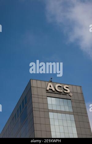 Headquarters of Spanish construction company ACS in Madrid, Spain Stock ...
