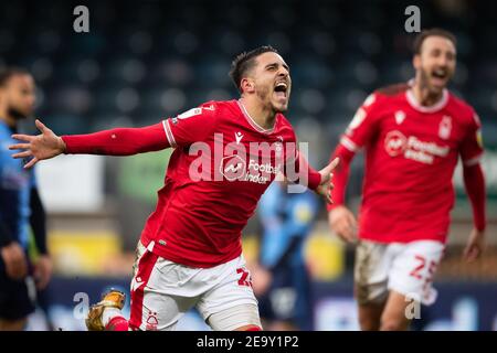 Nottingham Forest's Anthony Knockaert celebrates scoring during the Sky ...