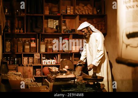 Display installation at historical museum of traditional old arabic ...