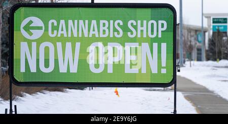Newly opened Legal Cannabis Store sign in Mall Stock Photo - Alamy