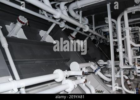 Shipbuilding piping works complex pipeline Stock Photo - Alamy