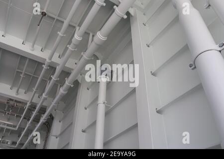 Shipbuilding piping works complex pipeline Stock Photo - Alamy