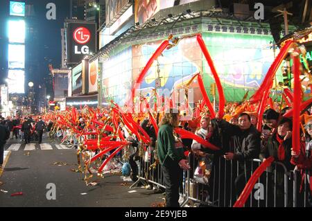 Atmosphere during 2005 New Year Celebration at Times Square in New York ...