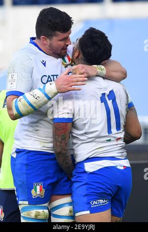 Monty Ioane of, Italy. , . Italy v France, Rugby, Six nation (Photo by ...