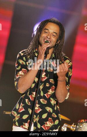 Yannick Noah of France performs during a concert on Central Court 40 ...
