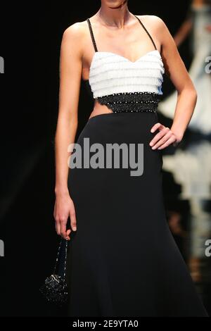 A model presents a creation for Giorgio Armani Prive as part of the ...