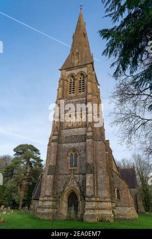 Interior, Holy Trinity Church, Privett, Hampshire UK Stock Photo - Alamy