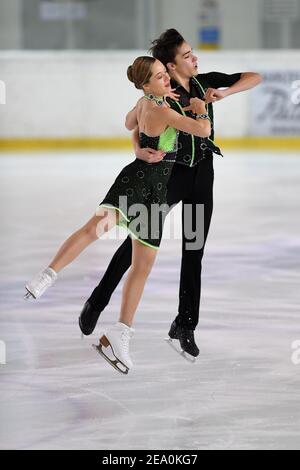 Eva BERNARD & Tom JOCHUM from France at the kiss and cry in the Junior ...