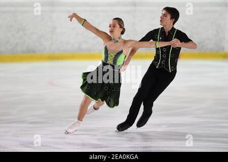 Eva BERNARD & Tom JOCHUM from France at the kiss and cry in the Junior ...