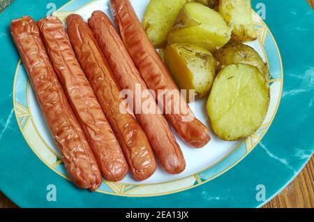 Rode Polse - Danish equivalent of American hot dog, served with potato ...