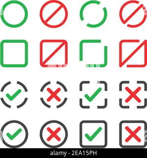 Cross Checkbox Line Icon. X Answer Check Choice Mark Wrong Negative Vote Voting Mark Sign Symbol ...