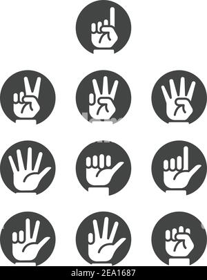 Four finger down gesture icon, graphics resource template, vector ...