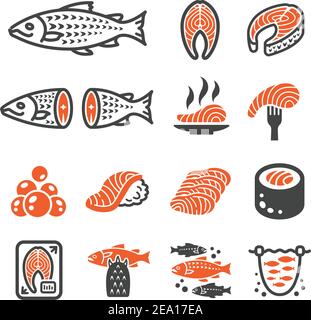 salmon maki icon Stock Vector Image & Art - Alamy