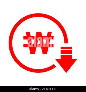 Cost reduction- decrease won icon. Vector symbol isolated on background Stock Vector Image & Art ...