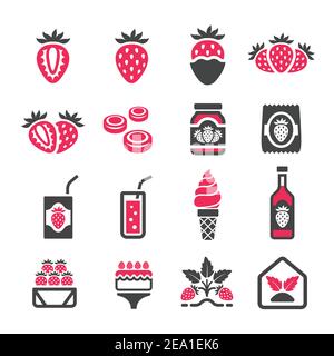 bottle of strawberry syrup icon vector outline illustration Stock ...