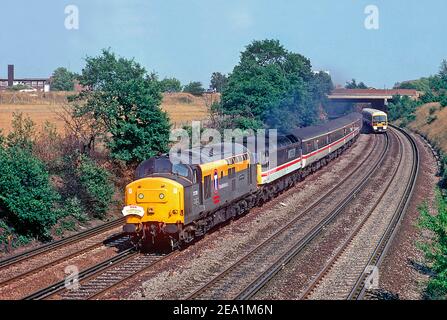 Class 37 and 47 diesel locomotives numbers 37201 and 47805 working an ...
